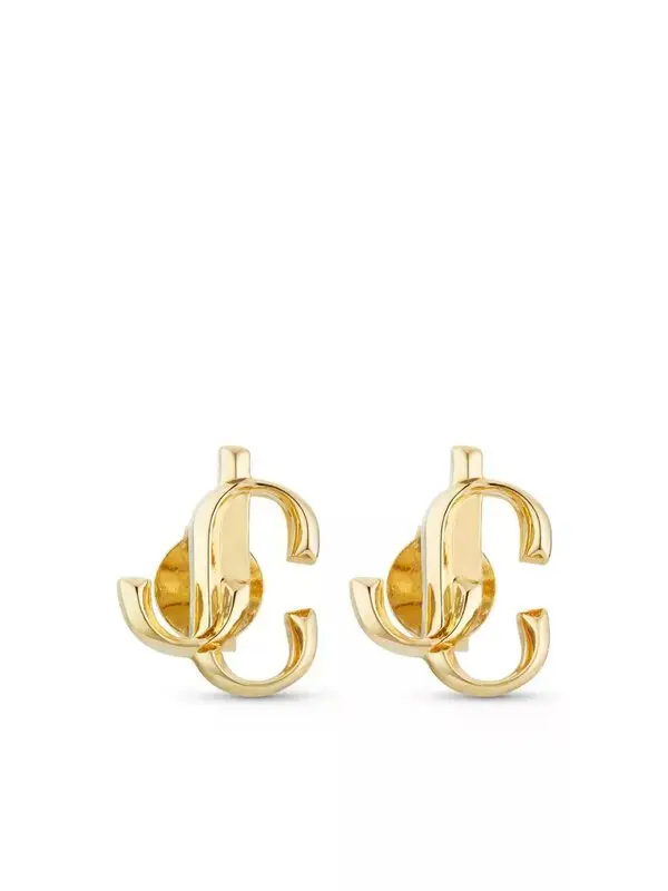 JIMMY CHOO Logo Stud Earrings - Gold