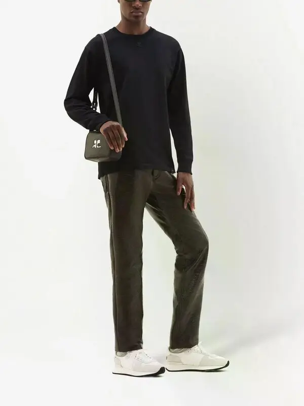 COURREGES Slim-cut Faux Leather Trousers - Brown