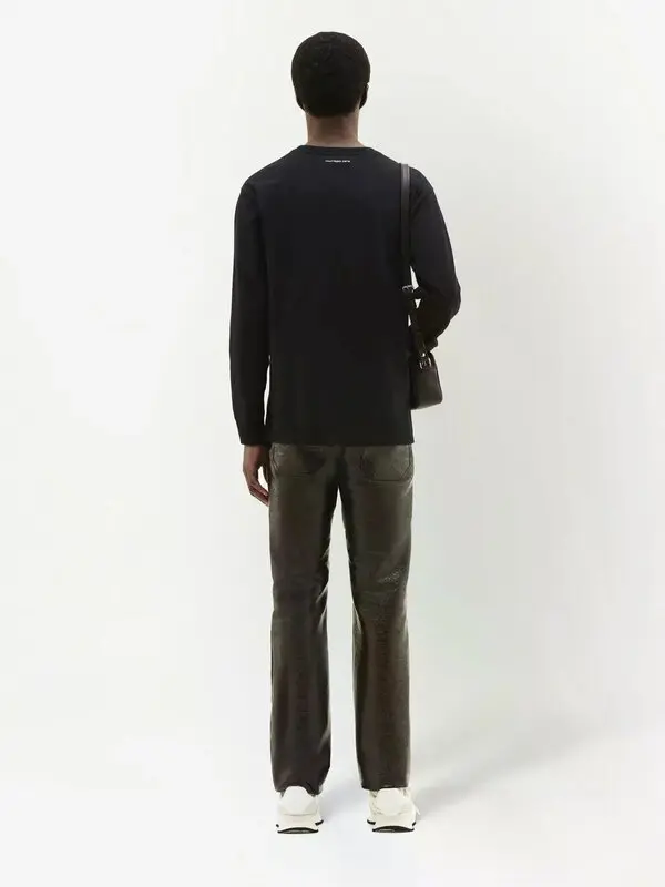 COURREGES Slim-cut Faux Leather Trousers - Brown