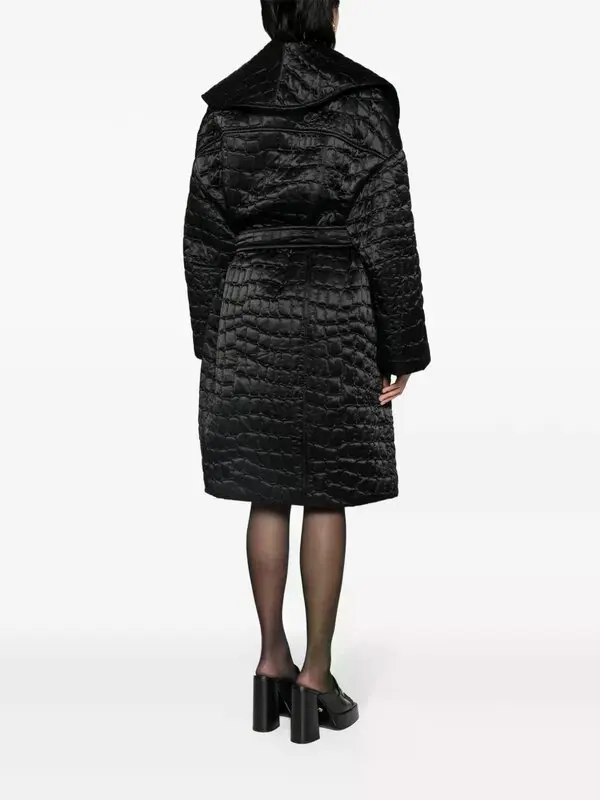 Versace Quilted Crocodile-effect Coat