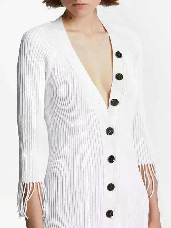 Proenza Schouler Ribbed-knit Buttoned Dress