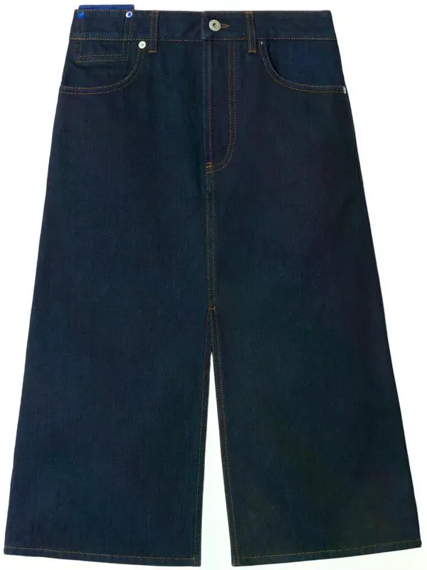 Burberry Indigo Denim Midi Skirt - Blue