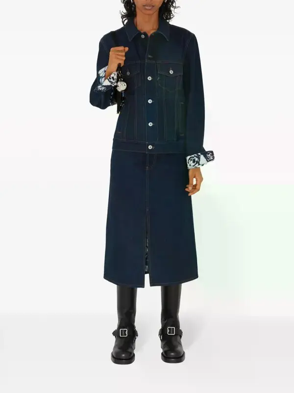 Burberry Indigo Denim Midi Skirt