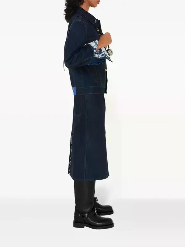 Burberry Indigo Denim Midi Skirt