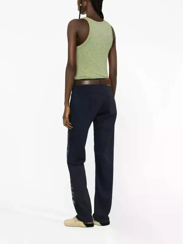 Etro Floral-stripe Straight-leg Jeans