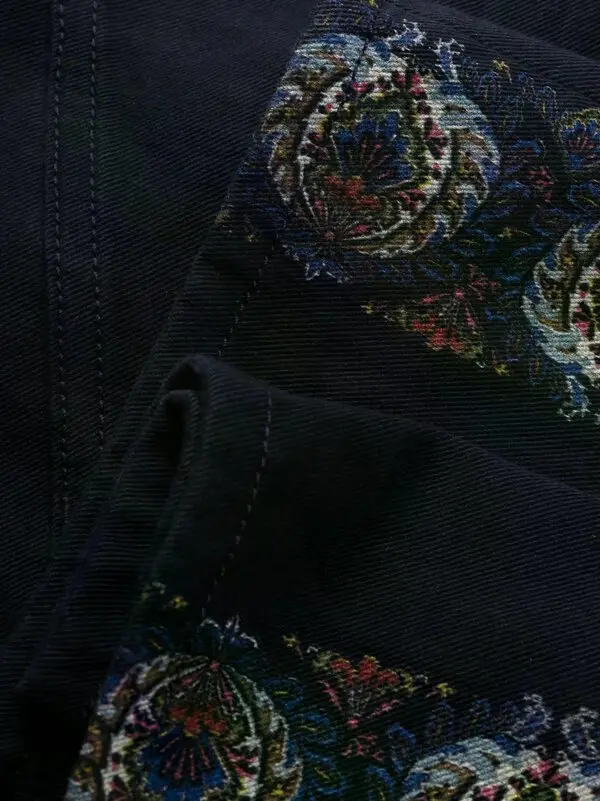 Etro Floral-stripe Straight-leg Jeans