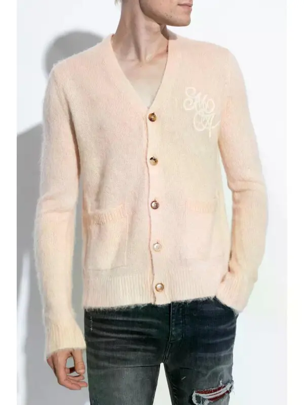 Amiri Logo-embroidered V-neck Cardigan