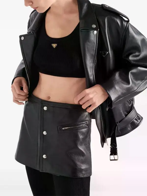Prada Leather Mini Skirt