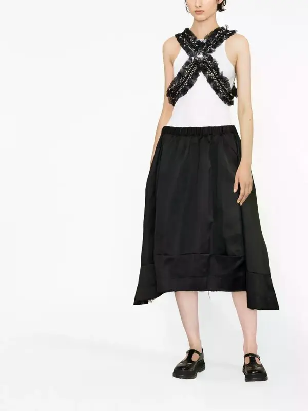 Comme Des Garçons Asymmetric Hem Midi Skirt - Black