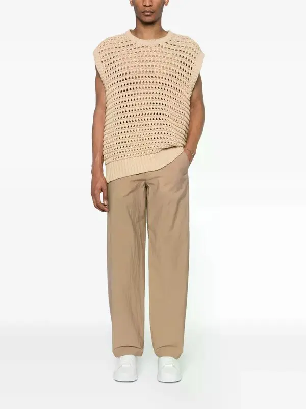 A.p.c. Creased Tapered Cotton Blend Trousers