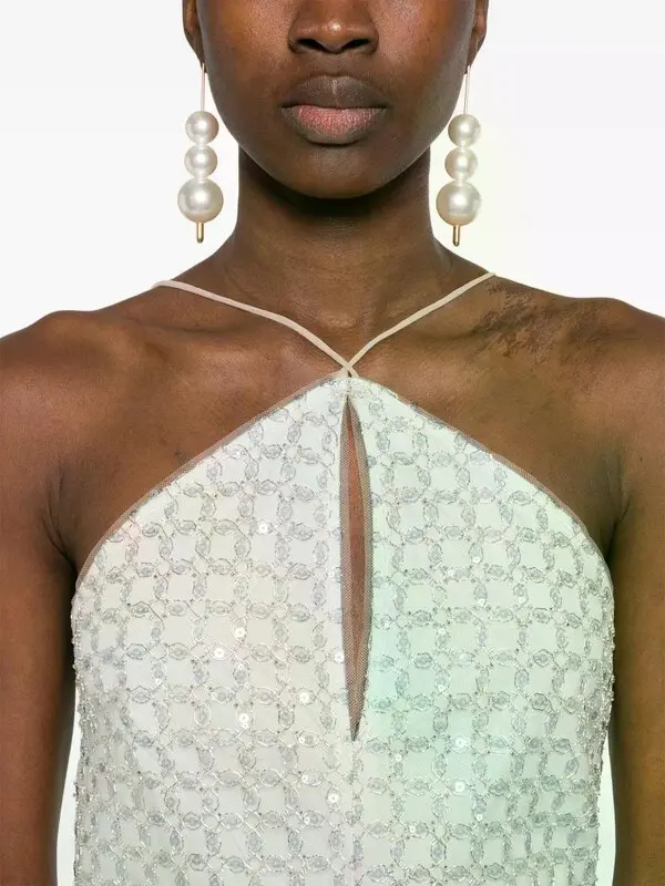 ROTATE BY BIRGER CHRISTENSEN Embellished Maxi Dress