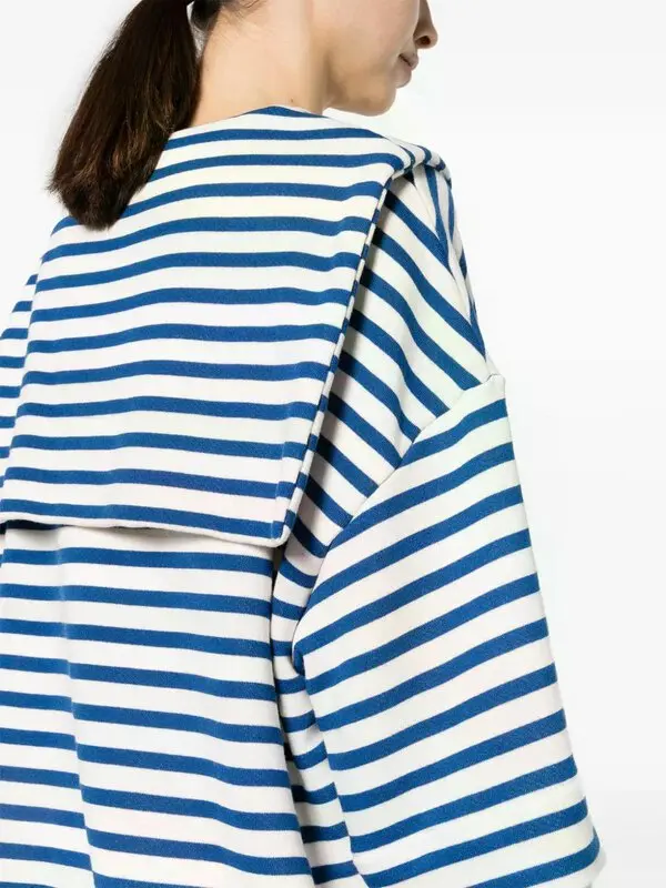 IOANA CIOLACU Sailor Collar Striped Top