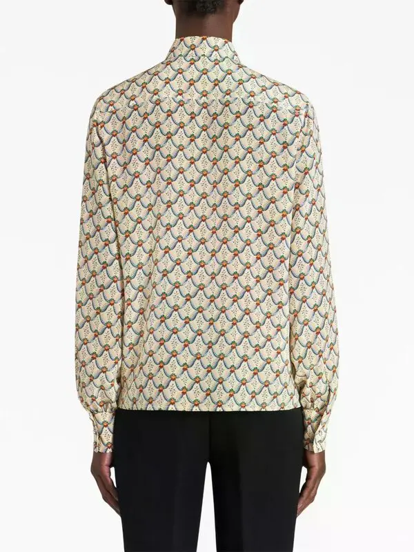 Etro Silk Floral Print Shirt - Neutrals