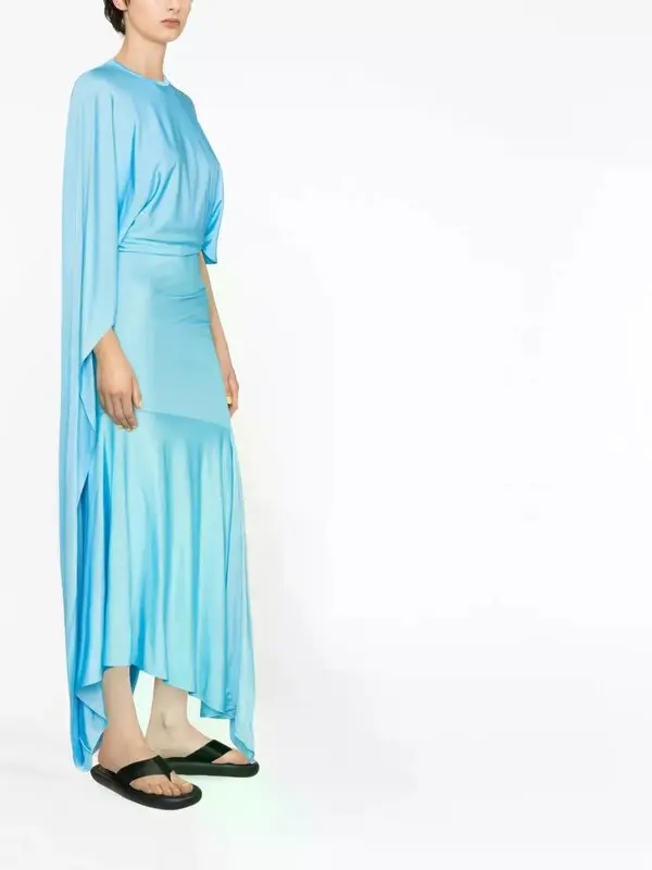 Stella McCartney Asymmetric Maxi Dress With Cape Sleeves