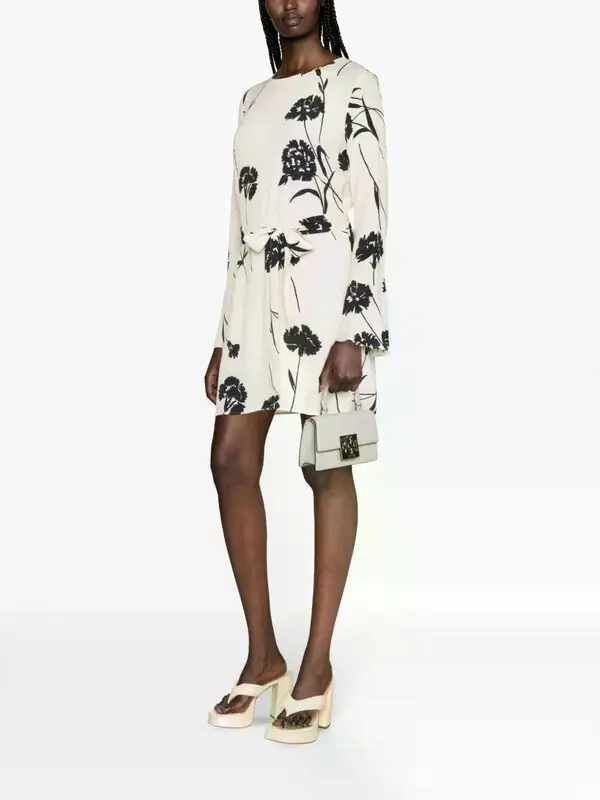 TWINSET Floral Print Belted Mini Dress