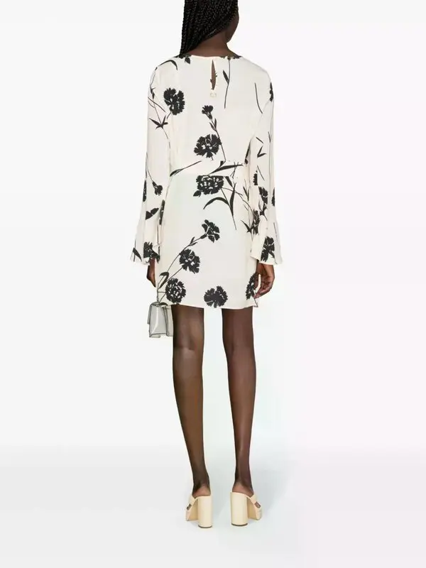 TWINSET Floral Print Belted Mini Dress