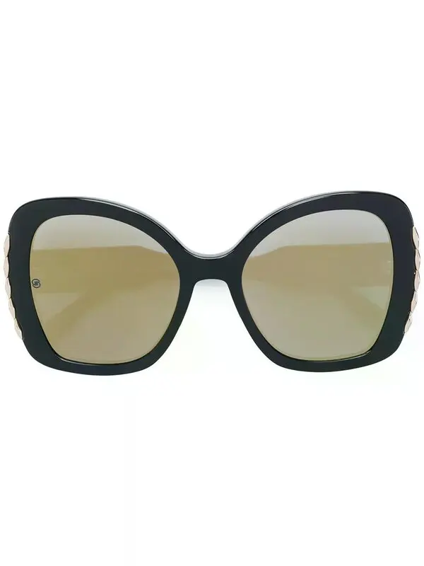 Elie Saab Oversized Sunglasses With Trim Detail - Black