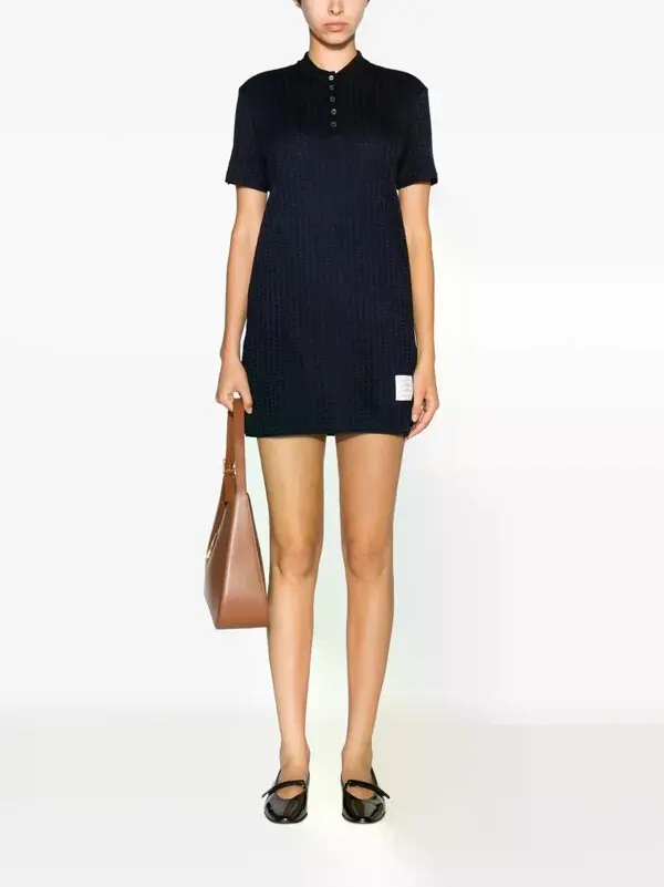 Thom Browne Checked Jacquard Polo Minidress