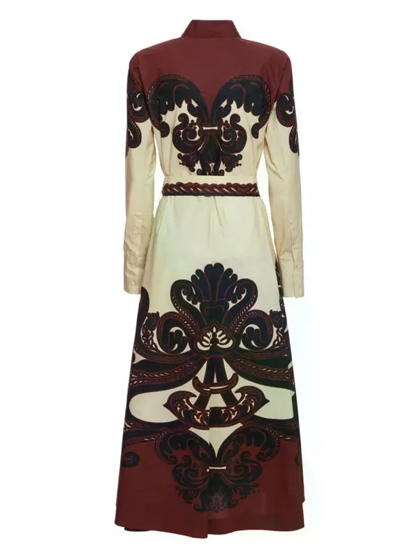 La DoubleJ Sundowner Dress In Baroque Print Cotton Velvet