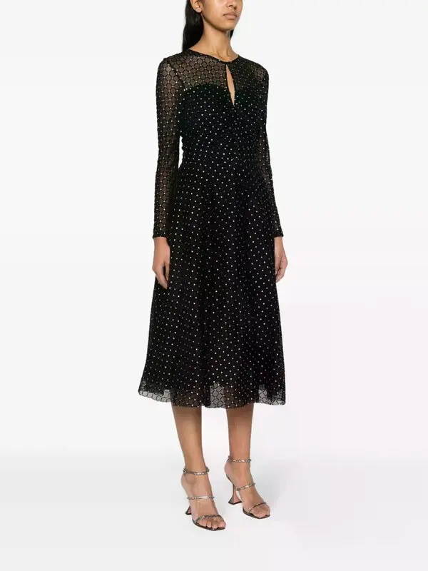NISSA Glitter Dots Flared Midi Dress