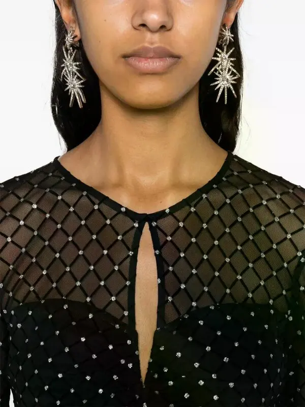 NISSA Glitter Dots Flared Midi Dress