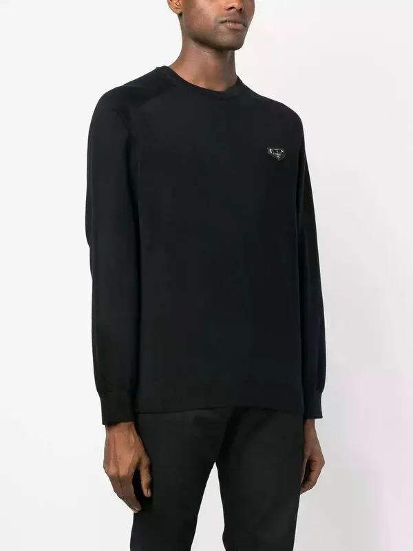 Philipp Plein Logo Plaque Jumper - Black