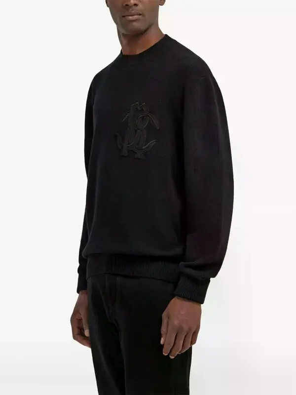 Roberto Cavalli Logo-embroidered Wool Sweatshirt