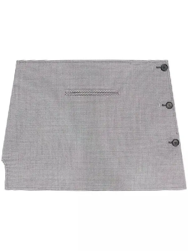 COURREGES Oblique Houndstooth Mini Skirt - Black