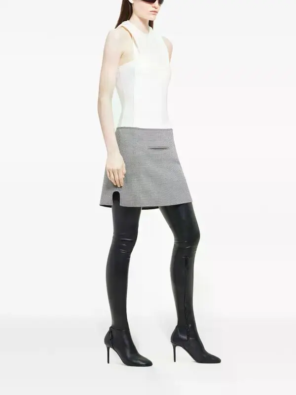 COURREGES Oblique Houndstooth Mini Skirt