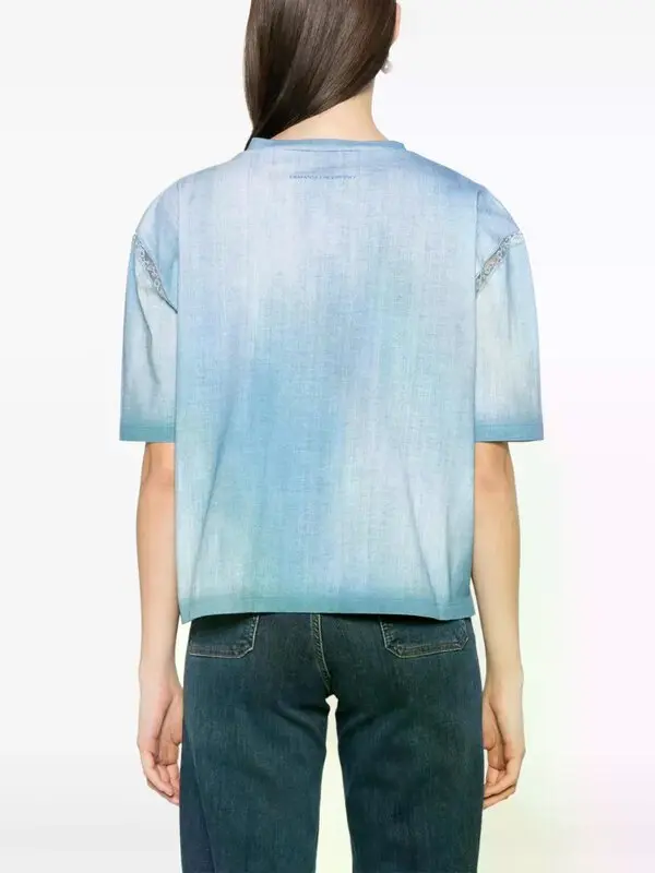Ermanno Scervino Printed T-shirt With Lace Panelling