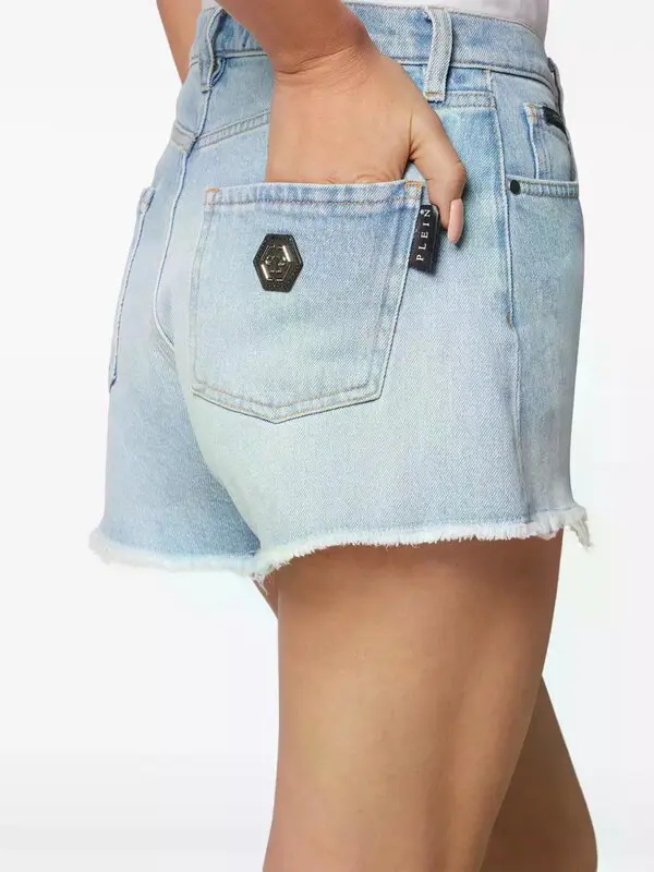 Philipp Plein Logo-appliquéd Denim Mini Shorts