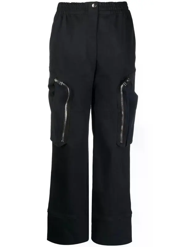 BLANCA VITA Stretch-cotton Cargo Trousers - Black
