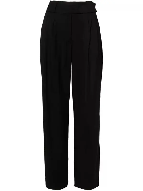 IRO PARIS Allira Textured Wool Blend Trousers - Black