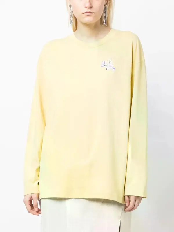 Off-White Organic Cotton Flower Arrow Sweatshirt - Yellow