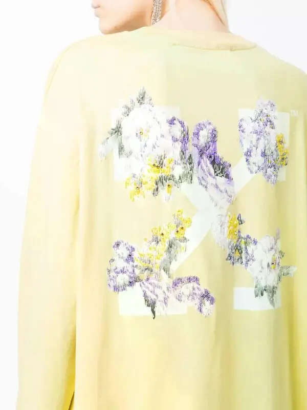 Off-White Organic Cotton Flower Arrow Sweatshirt