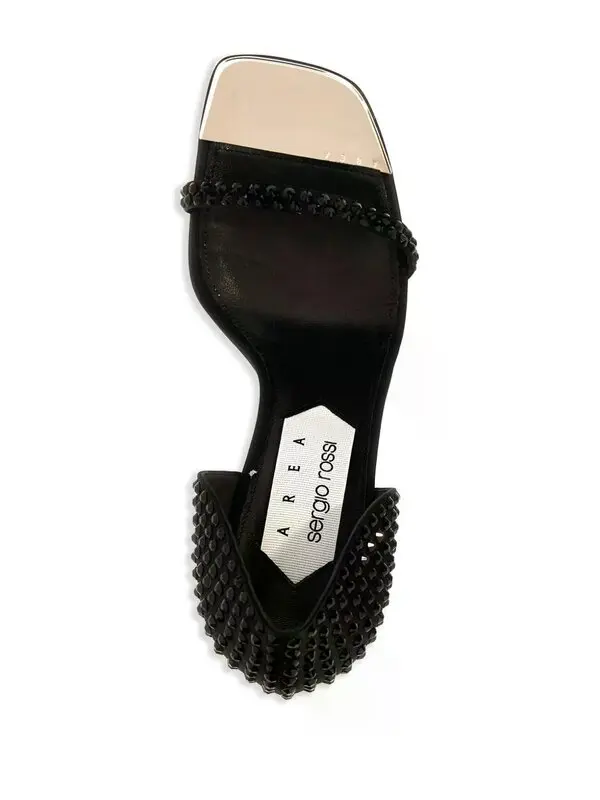 SERGIO ROSSI Crystal Embellished Dagger Sandals - Black
