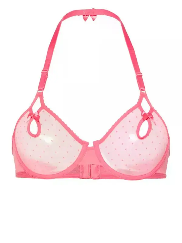 Marlies Dekkers Peekaboo Point D'esprit Plunge Bra - Pink
