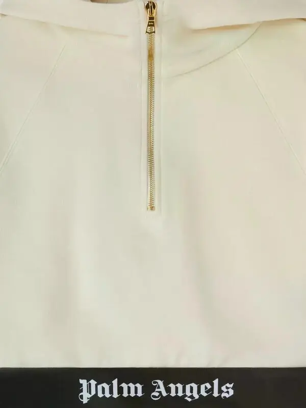 Palm Angels Logo Tape Cropped Hoodie
