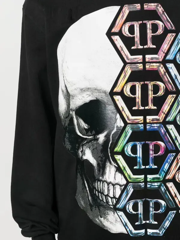 Philipp Plein Skull Print Cotton Sweatshirt