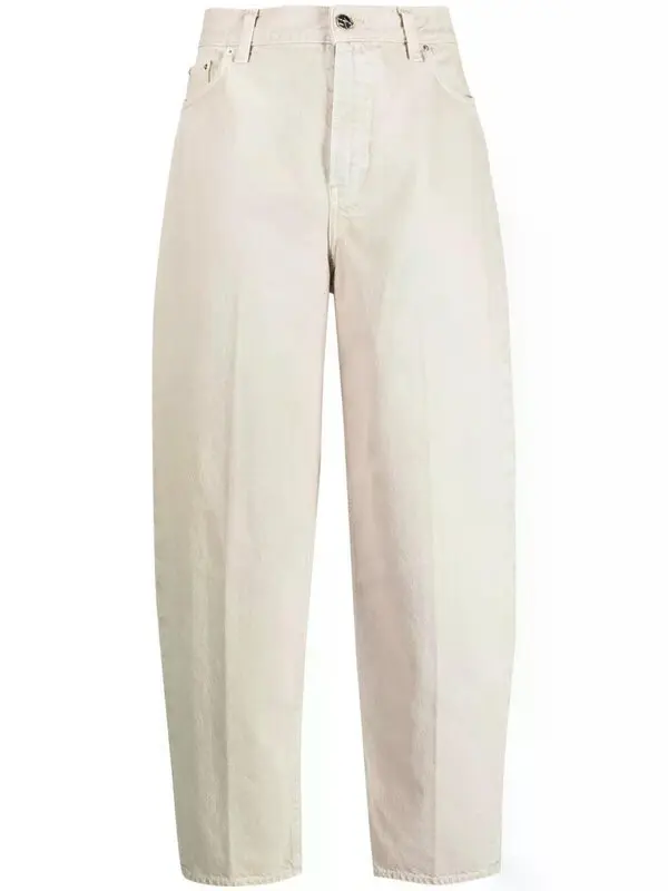 TOTEME High-waist Tapered-leg Jeans In Smoke Grey - Neutrals