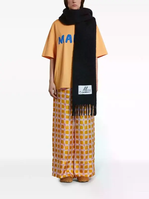 Marni Logo-appliqué Alpaca Scarf