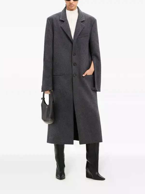 COURREGES Single-breasted Wool Blend Coat