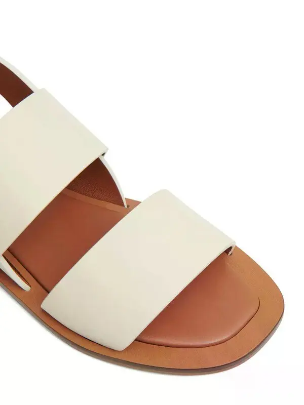 MANSUR GAVRIEL Leather Flat Sandals With Side Buckle Fastening - White