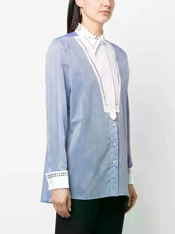 WALES BONNER Stud-embellished Bib Shirt