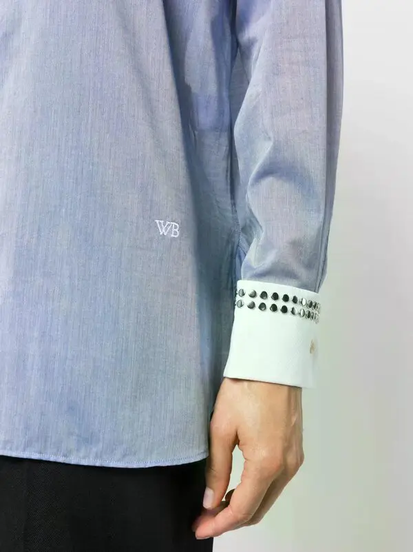 WALES BONNER Stud-embellished Bib Shirt