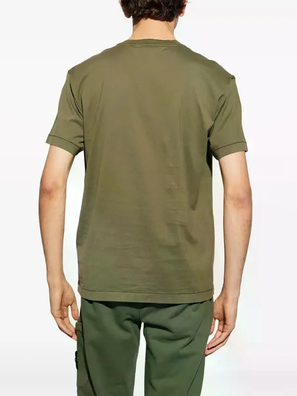 Stone Island Compass-appliqué Cotton T-shirt - Green