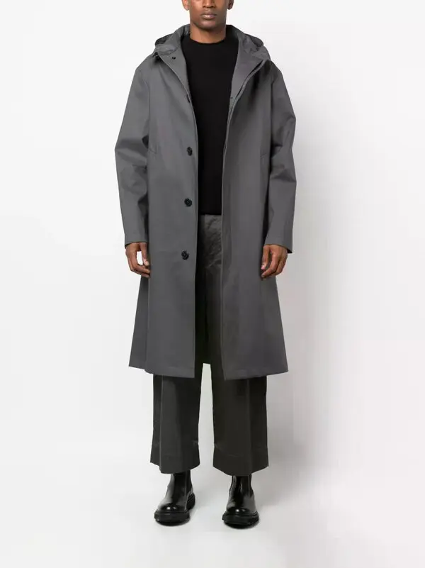 Mackintosh Wolfson Hooded Raincoat - Grey