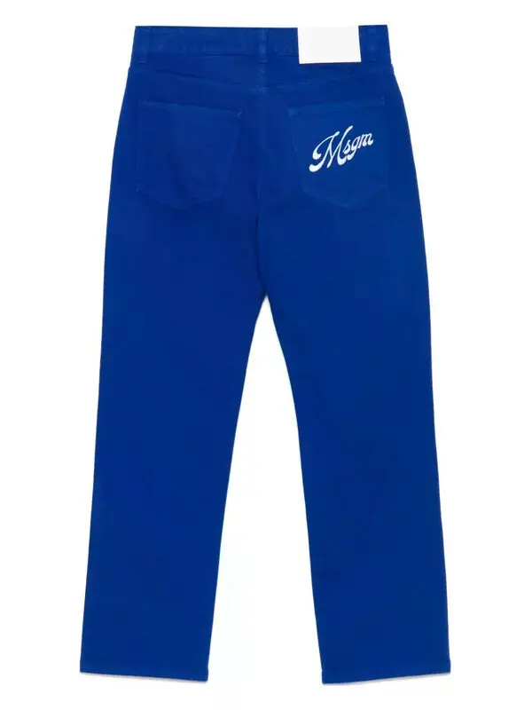 MSGM Logo Embroidered Jeans