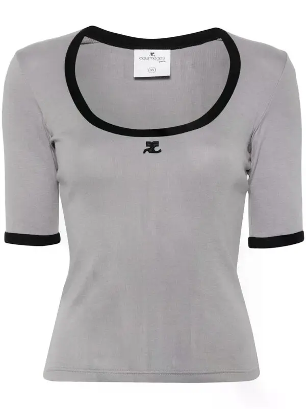COURREGES Contrast Trim T-shirt
