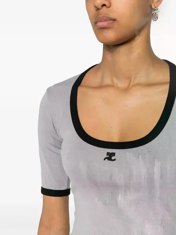COURREGES Contrast Trim T-shirt